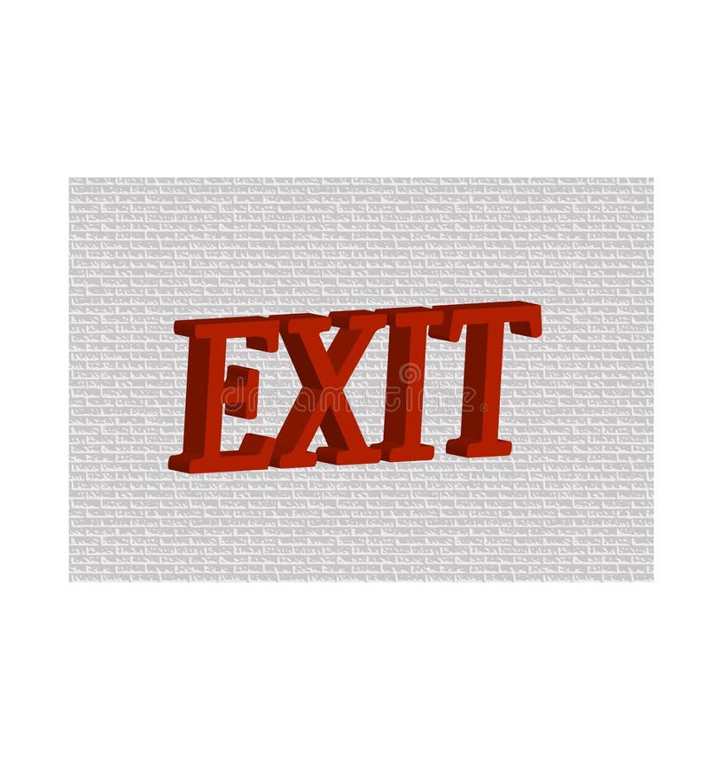Red Word EXIT on Gray Background Stock Vector - Illustration of sign ...