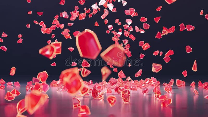 Red Word PAIN Explodes into Small Shining Particles. Conceptual 3D ...
