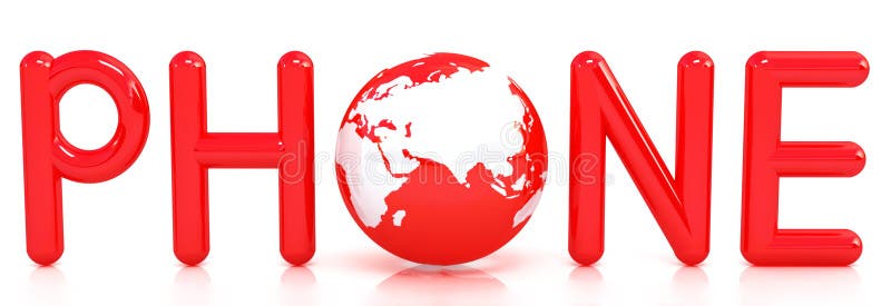 Globe And Mobile Phone On White. 3d Stock Illustration - Illustration ...