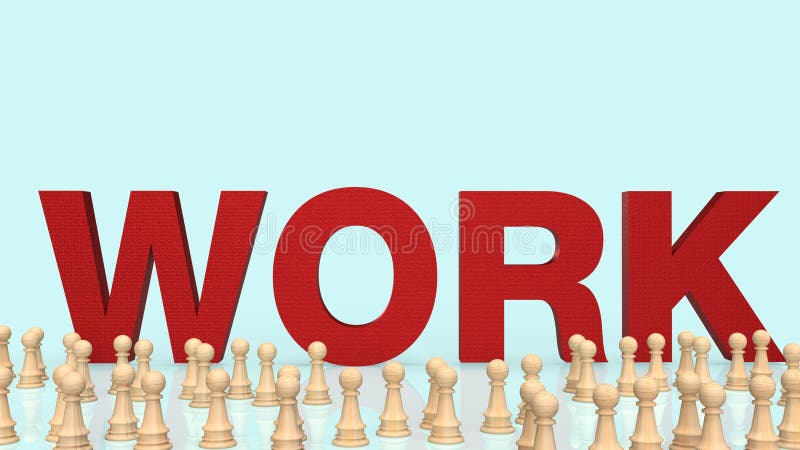 Red Work Text 3d Rendering for Business Concept Stock Illustration ...