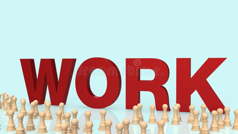 Red Work Text 3d Rendering for Business Concept Stock Illustration ...