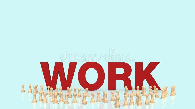 Red Work Text 3d Rendering for Business Concept Stock Illustration ...