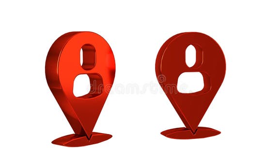 Red Worker Location Icon Isolated on Transparent Background. Stock ...
