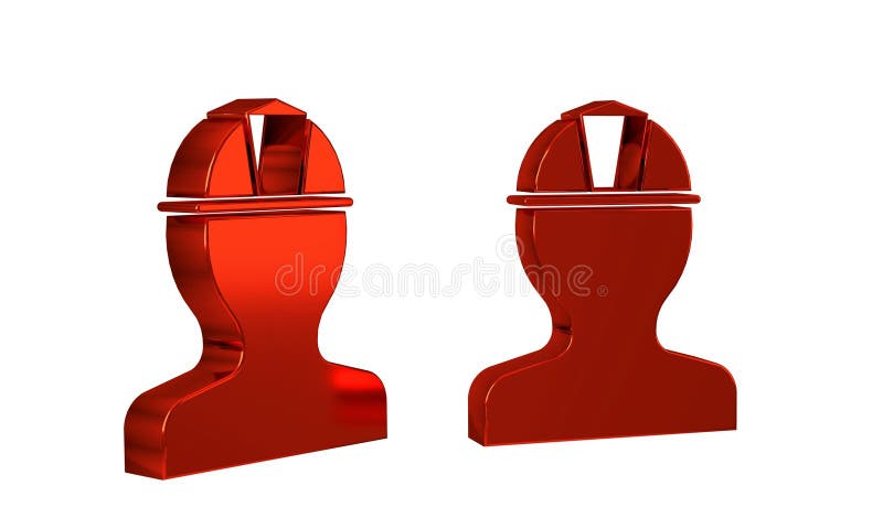 Red Worker Safety Helmet Icon Isolated on Transparent Background. Stock ...