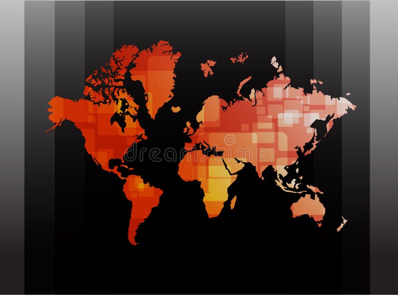 Red World Map Illustration Design Stock Illustration - Illustration of ...