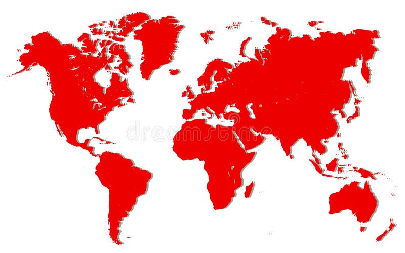 Red World Map - vector stock illustration. Illustration of earth ...