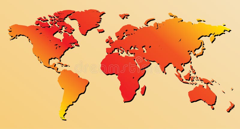 Red world map - vector stock vector. Illustration of north - 2844490