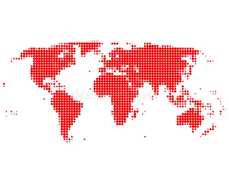 Red world map stock vector. Illustration of planet, globe - 120476723