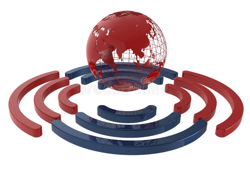 Red Worldwide Internet Connection Stock Illustration - Illustration of ...