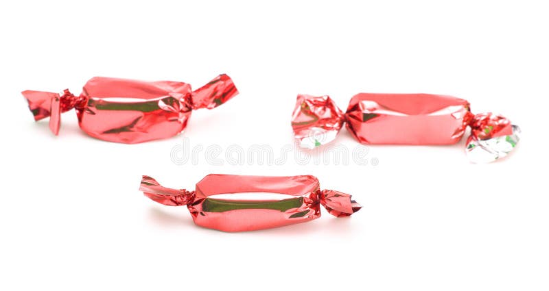 Red Wrapped Candy stock photo. Image of alone, unhealthy - 126826176