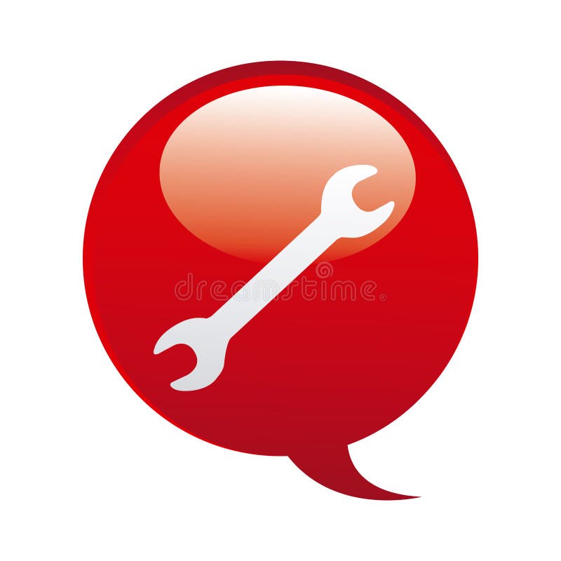 Red wrench emblem icon stock illustration. Illustration of contractor ...