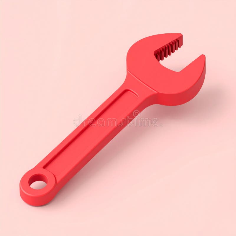 Red Wrench on Pink Background Stock Illustration - Illustration of ...