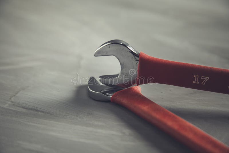 Red Wrenches of Different Sizes Stock Image - Image of metal, spanner ...
