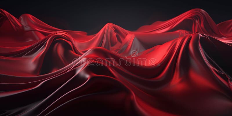 Red Wrinkled Fabric Drapery. Fabric on the Table Stock Illustration ...