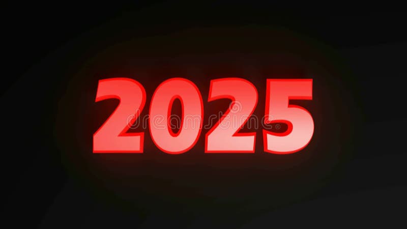 2025 Red Write on Black Background - 3D Rendering Video Clip Stock ...