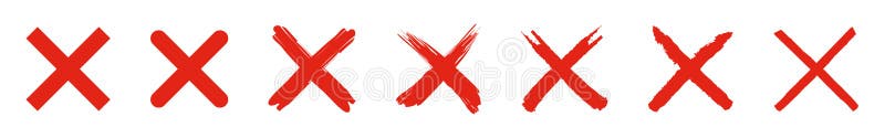 Red Wrong Mark. Cross X Icon Set Stock Illustration - Illustration of ...