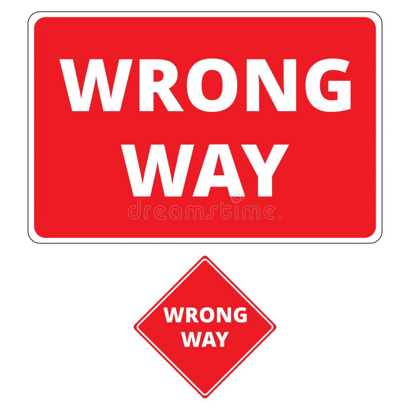 Red Wrong Way Banners on a White Background Stock Vector - Illustration ...
