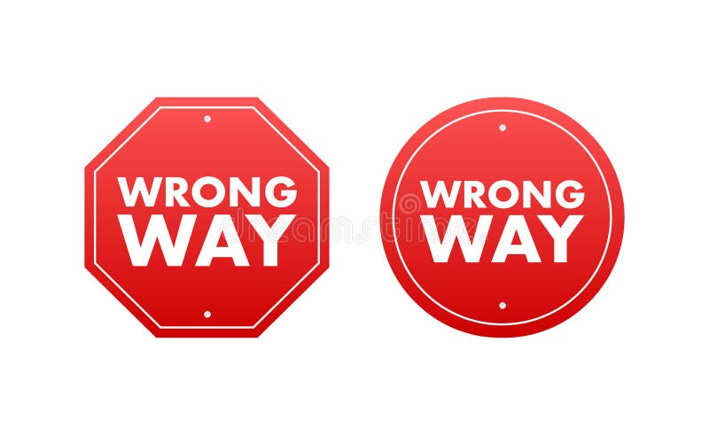 Red Wrong Way. Cartoon Flat Vector Illustration Stock Vector ...