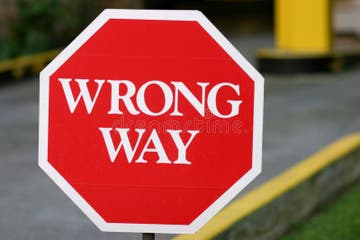 Red Wrong Way Sign stock photo. Image of wrong, restrict - 1704
