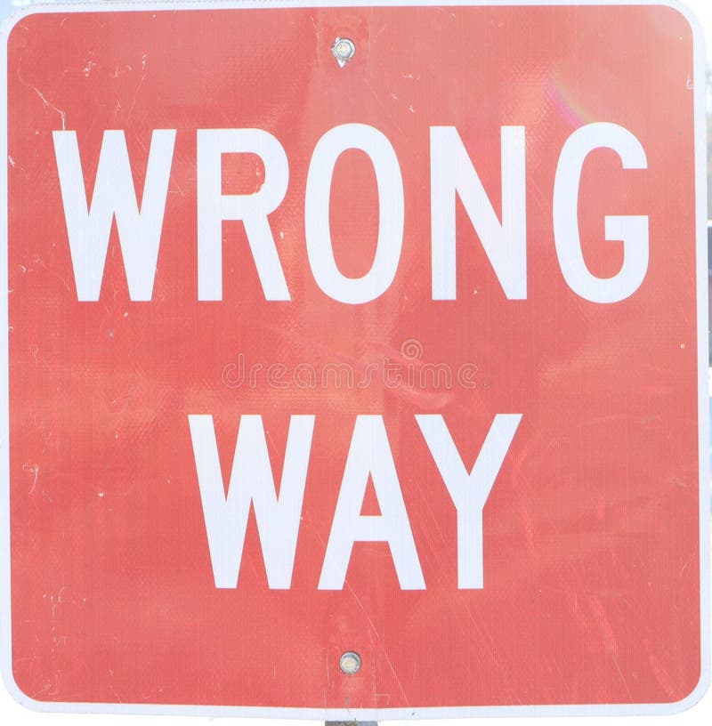 A red, wrong way, sign. stock image. Image of pink, warn - 350974921