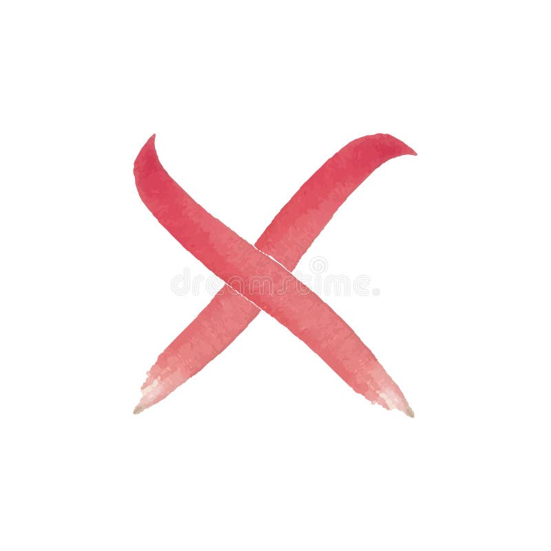 Letter X. Red Cross Sign Vector Stock Vector - Illustration of brush ...