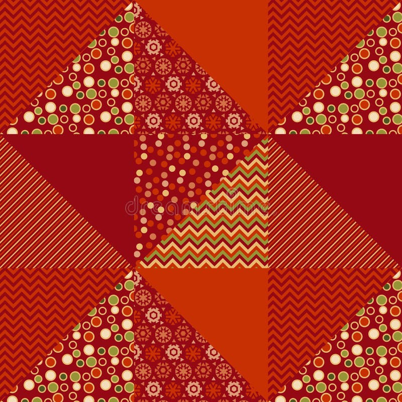 Red Xmas Abstract Background in Patchwork Style. Stock Vector ...