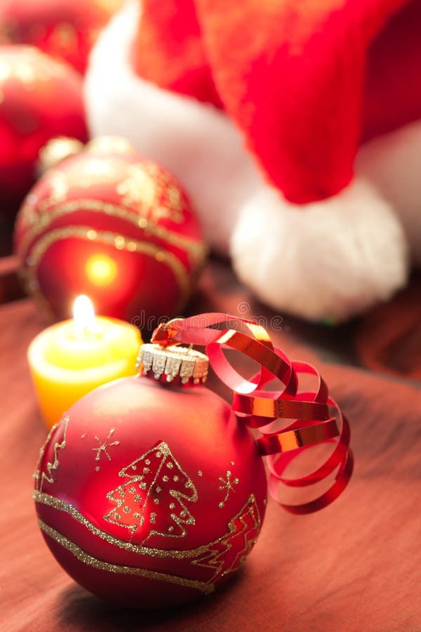 Red xmas ball stock image. Image of glass, decoration - 15737469