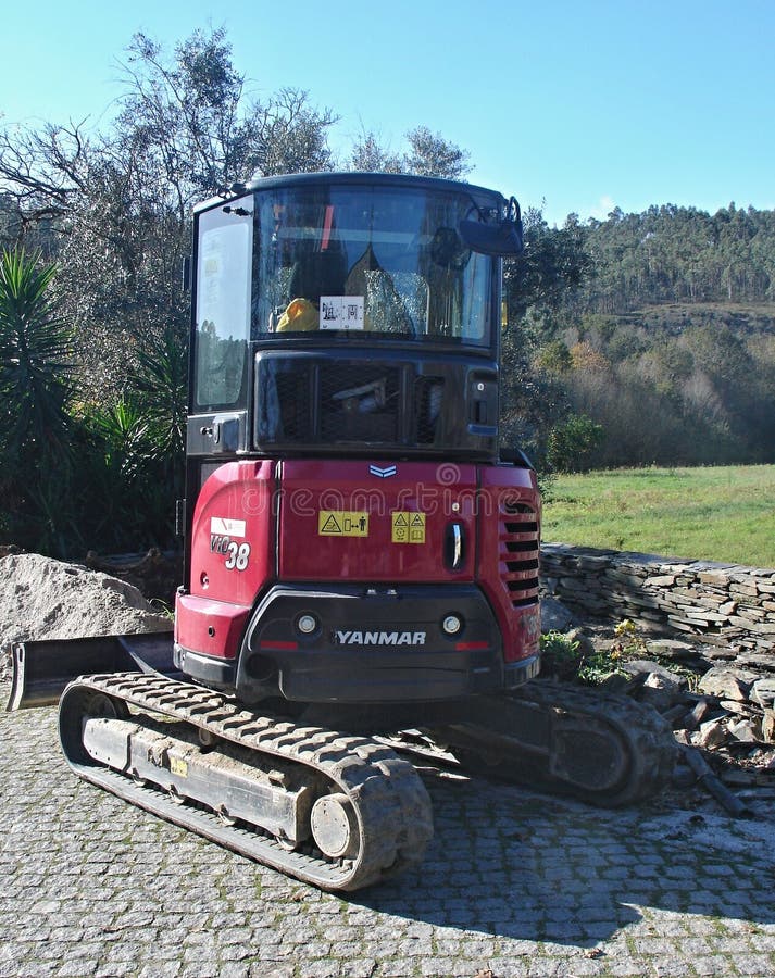 Yanmar Vio38 Mini Excavator Parked on a Construction Site, Ready for ...