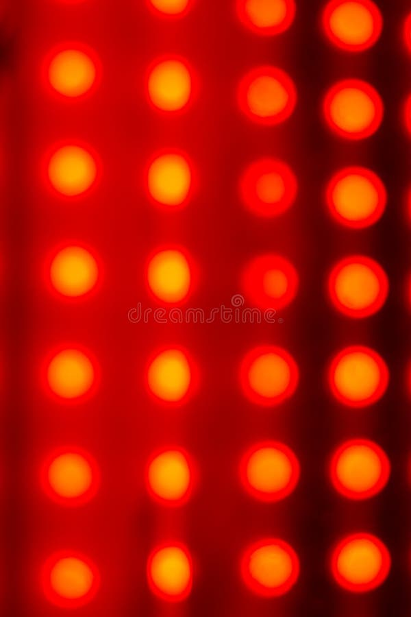 Red and Yellow Abstract Background of Illuminated Dots on Night Street ...