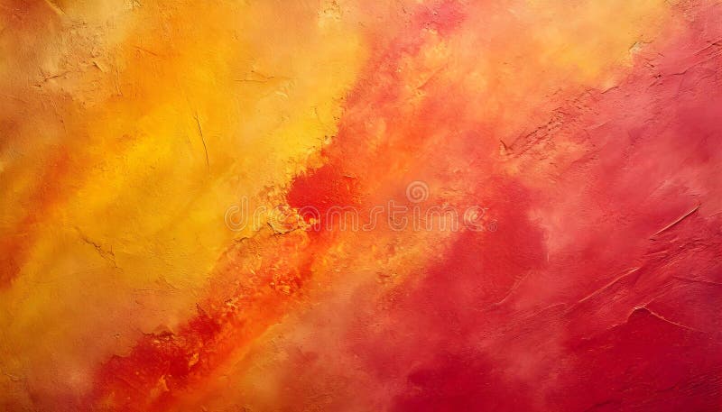 Red and Yellow Abstract Painting. Generative AI Stock Illustration ...