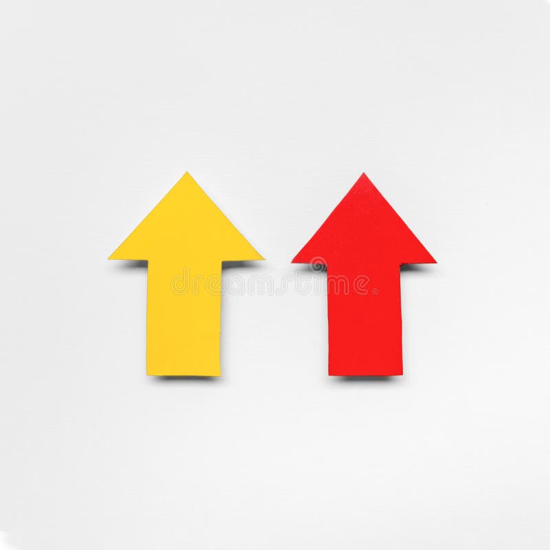Red Yellow Arrow Signs. High Quality Photo Stock Image - Image of ...