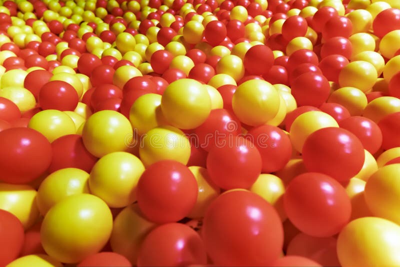 Red and Yellow Balls in the Pit Stock Image - Image of color, ball ...