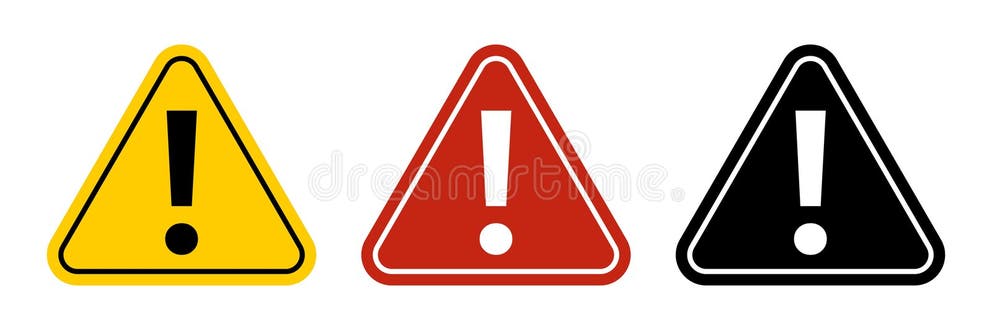 Red Yellow Black Triangular Warning or Caution Sign with Exclamation ...