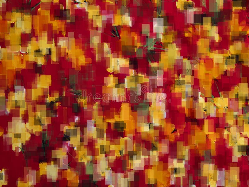 Red and Yellow Blocks Pattern Stock Illustration - Illustration of ...