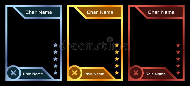 Red, Yellow and Blue Classic Tcg Template Bundle Stock Illustration ...