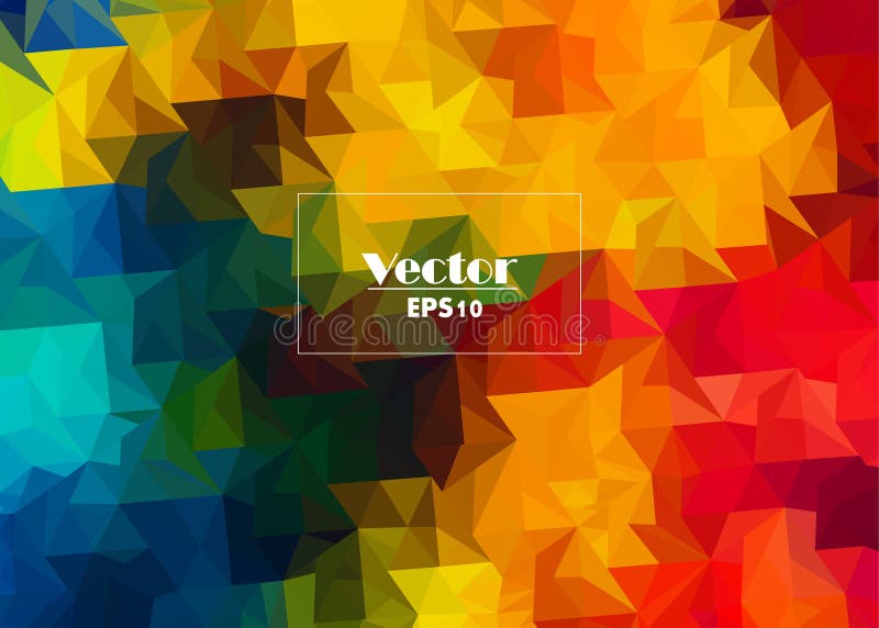 Red Yellow Blue Digital Abstract Vector Image Stylized from Triangles ...