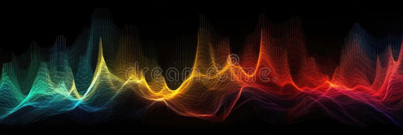 Red Yellow Blue a Digital Representation of Sound Waves in an Array of ...