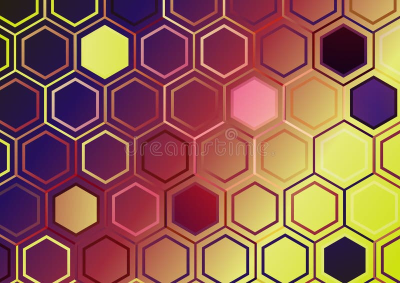 Red Yellow and Blue Gradient Hexagon Pattern Background Vector Eps ...