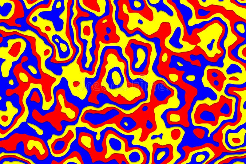 Red, Yellow and Blue Paper Cutout Layers. Stock Illustration ...