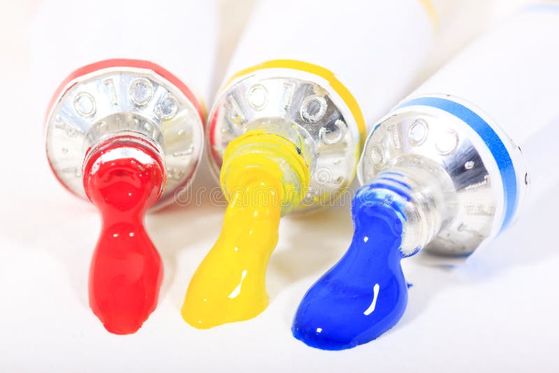 Red,yellow,blue Primary Watercolor Tube Stock Image - Image of paper ...
