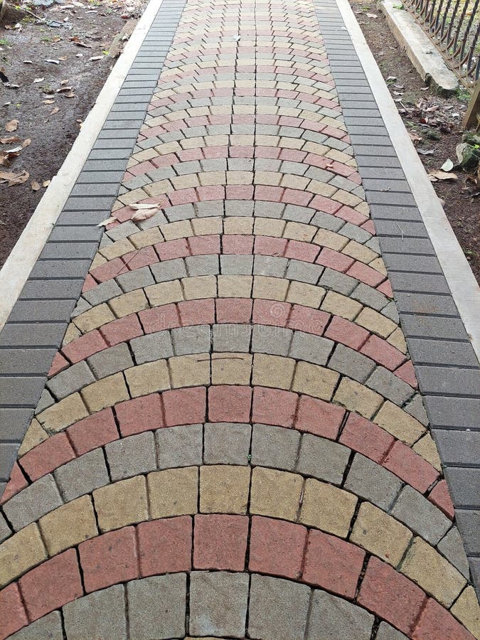 Red and Yellow Brick Pavement Stock Photo - Image of architecture ...