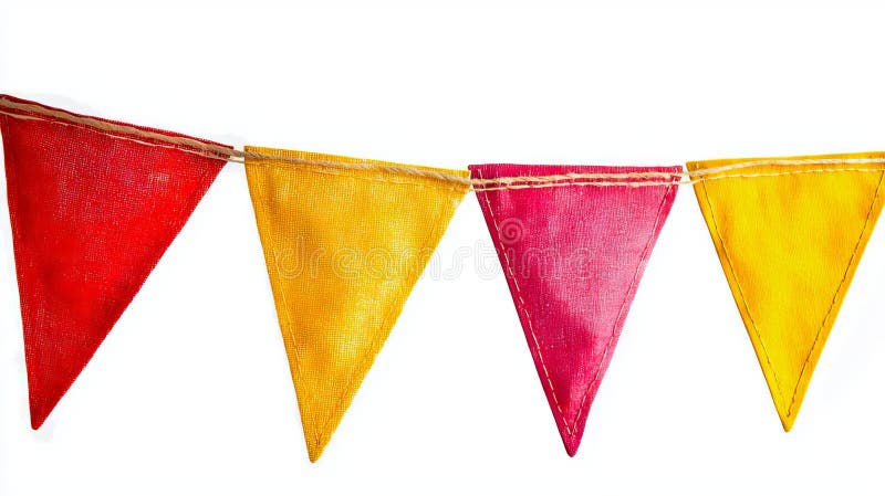 A Red and Yellow Bunting Banner Hanging from a String Stock Photo ...