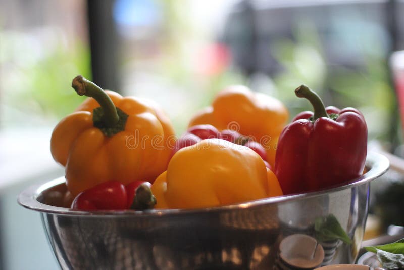 Red & Yellow Capsicum. stock image. Image of close - 179375163