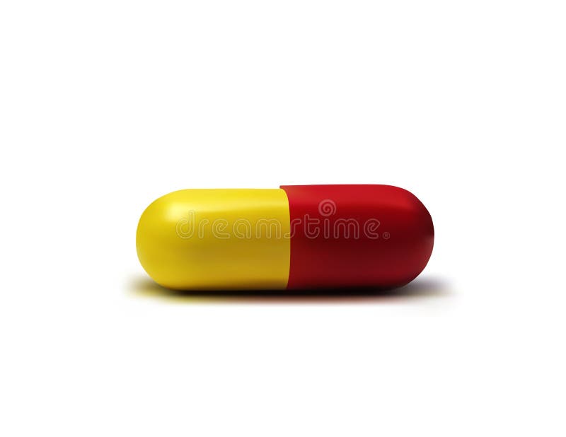 Red & Yellow Capsule Illustrat Stock Vector - Illustration of close ...