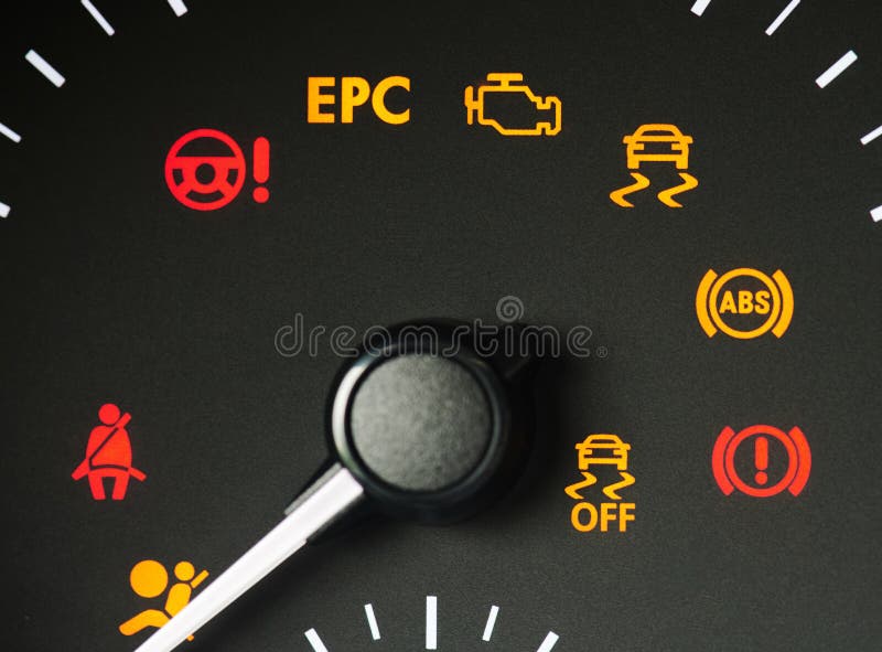 Red and Yellow Car Error Signs Stock Image - Image of closeup ...