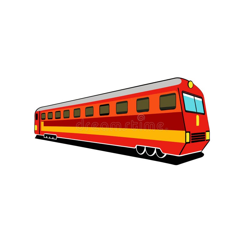 Red and Yellow Cartoon Train Vector Illustration Image Stock ...