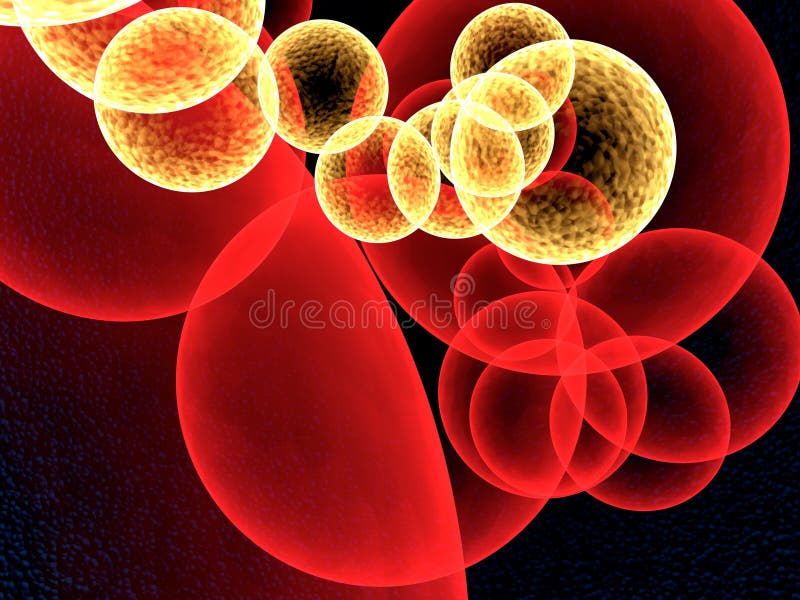 Red and yellow cells stock illustration. Illustration of microscope ...