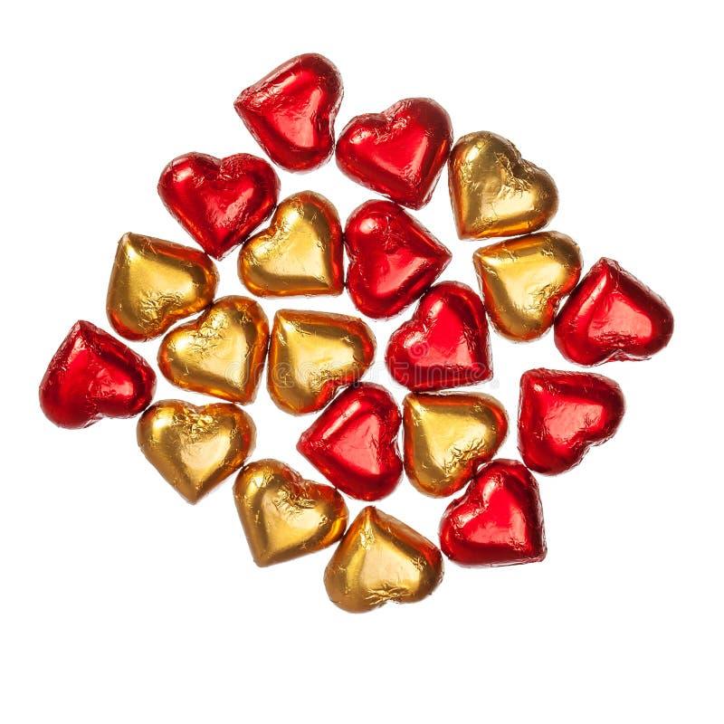 Red and Yellow Chocolate Candies on White Stock Photo - Image of symbol ...