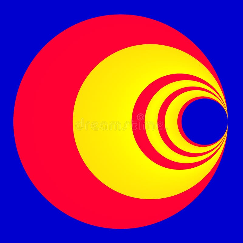 Red And Yellow Circles On A Blue Background Stock Illustration ...