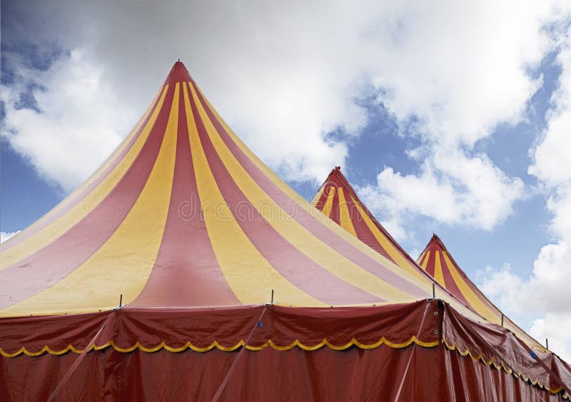 Circus Tent Red Orange and Yellow Stripped Pattern Stock Image - Image ...
